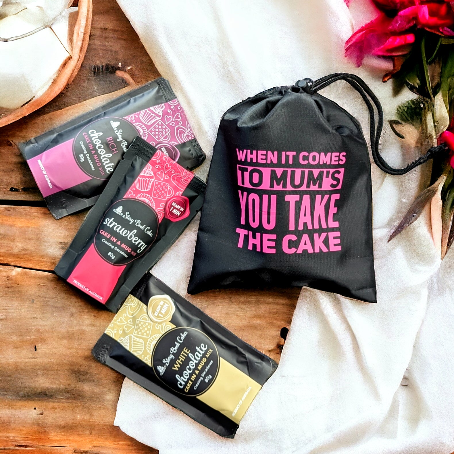 When it comes to Mums you take the cake - Reusable gift bag with 3 x C ...